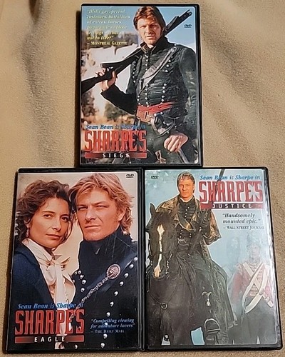 Sean Bean SHARPE DVD LOT: Sharpe's Justice, Sharpe's Eagle, Sharpe's ...