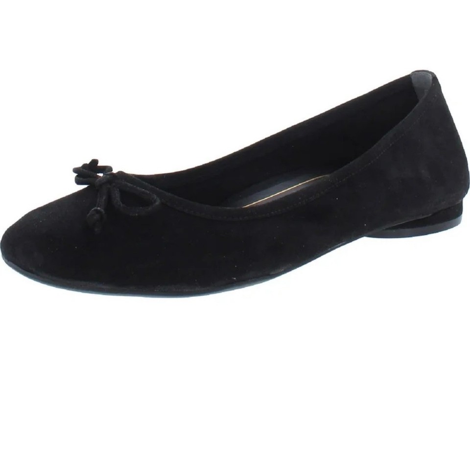 Vionic Callisto Black Suede Ballet Flats Bow Detail Womens 11 ...