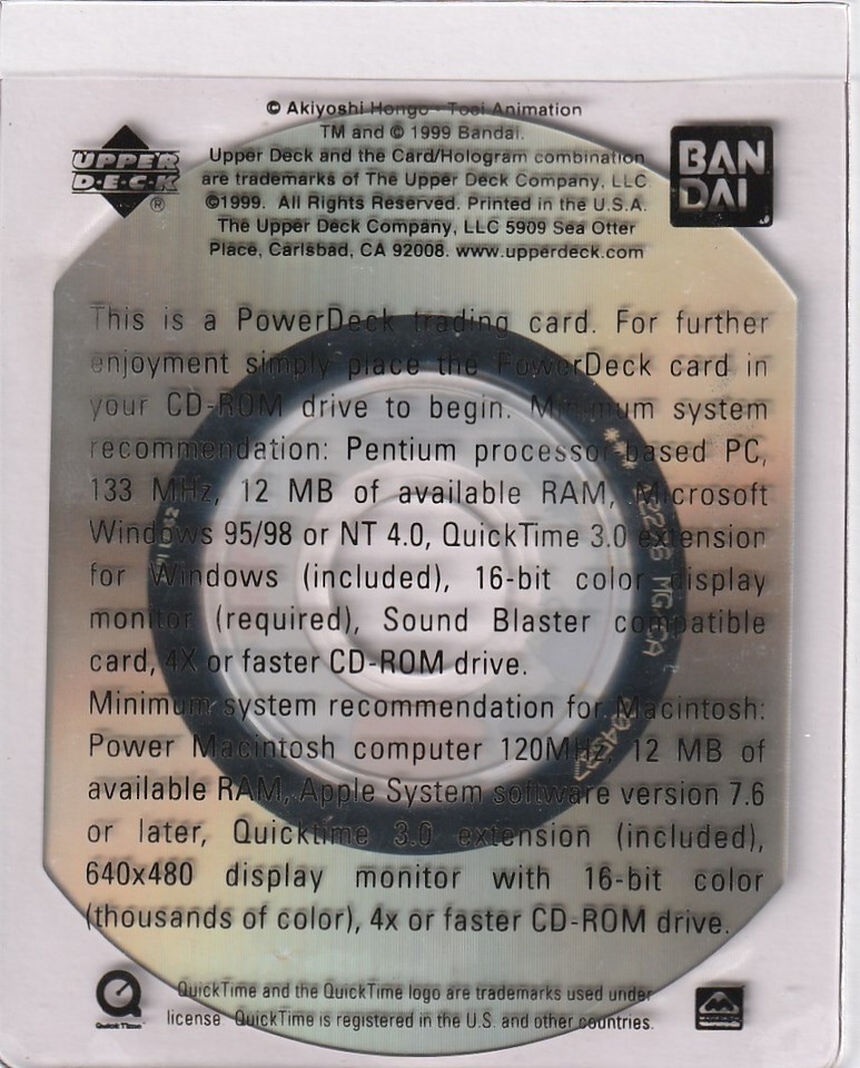 1999 Bandai Upper Deck DIGIMON Digital Monsters PowerDeck CD ROM and ...