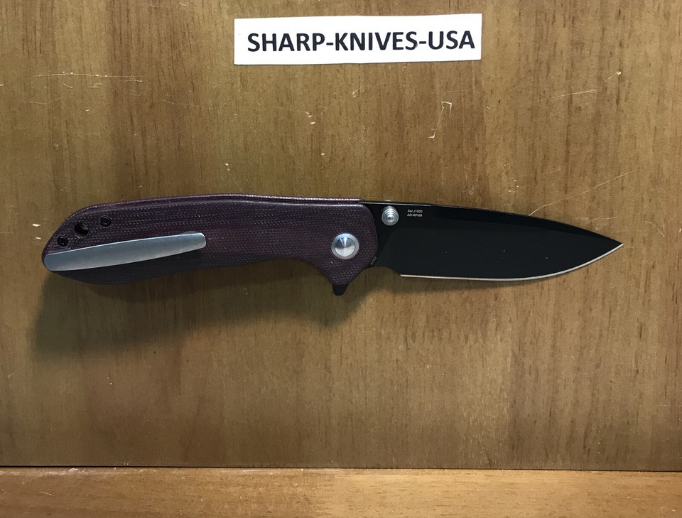 CJRB SCORIA FOLDING KNIFE AR-RPM9 STEEL BLACK BLADE MICARTA HANDLE ...