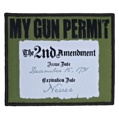 MY GUN PERMIT 2ND AMENDMENT FOREST TACTICAL HOOK MORALE PATCH | eBay
