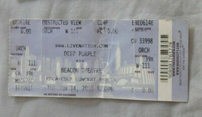 DEEP PURPLE Concert Ticket Stub Beacon Theatre NY 6/14/11 | eBay