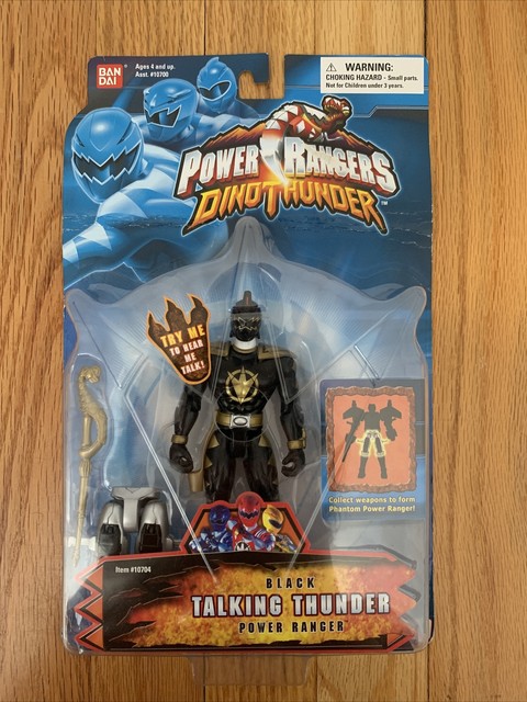 Power Rangers Black Dino Thunder Toy 6" Talking Figure Tommy Oliver ...