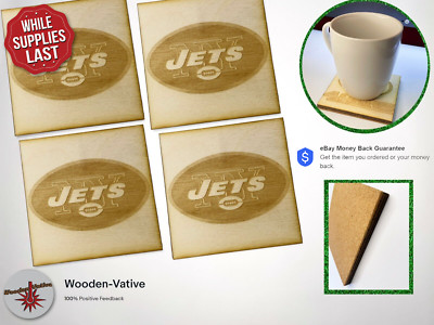 New York Jets NFL Football Cork Drink Coasters Barware (Wooden) | eBay