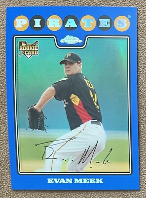 Evan Meek 2008 Topps Chrome Blue Refractor Rookie #206 Parallel Pirates ...