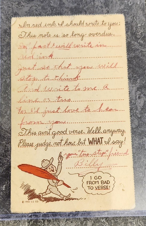 1943-45, World War II Letters (2 + PC) to Red Cross Worker/Nurse In US ...