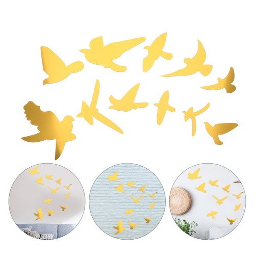 11 Pcs Dayan Wall Sticker Bedroom Bird Art Decor for Kitchen Acrylic ...