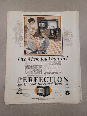 1925 VTG Orig Magazine Ad Perfection Oil Cook Stoves & Ovens Live Where ...