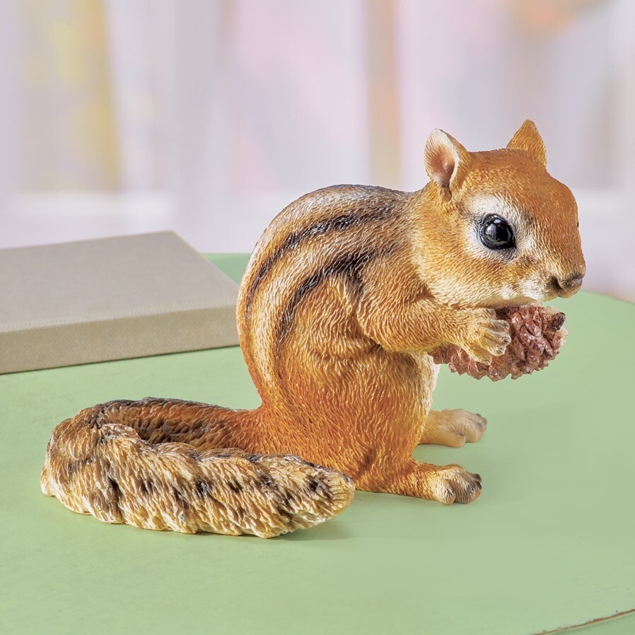 Adorable Realistic Chipmunk w/ Acorn Garden Statue | eBay