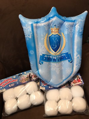 SNOWTIME ANYTIME SNOWBALLS AND SHIELD INDOOR SNOWBALL FIGHT WOW FUN ...