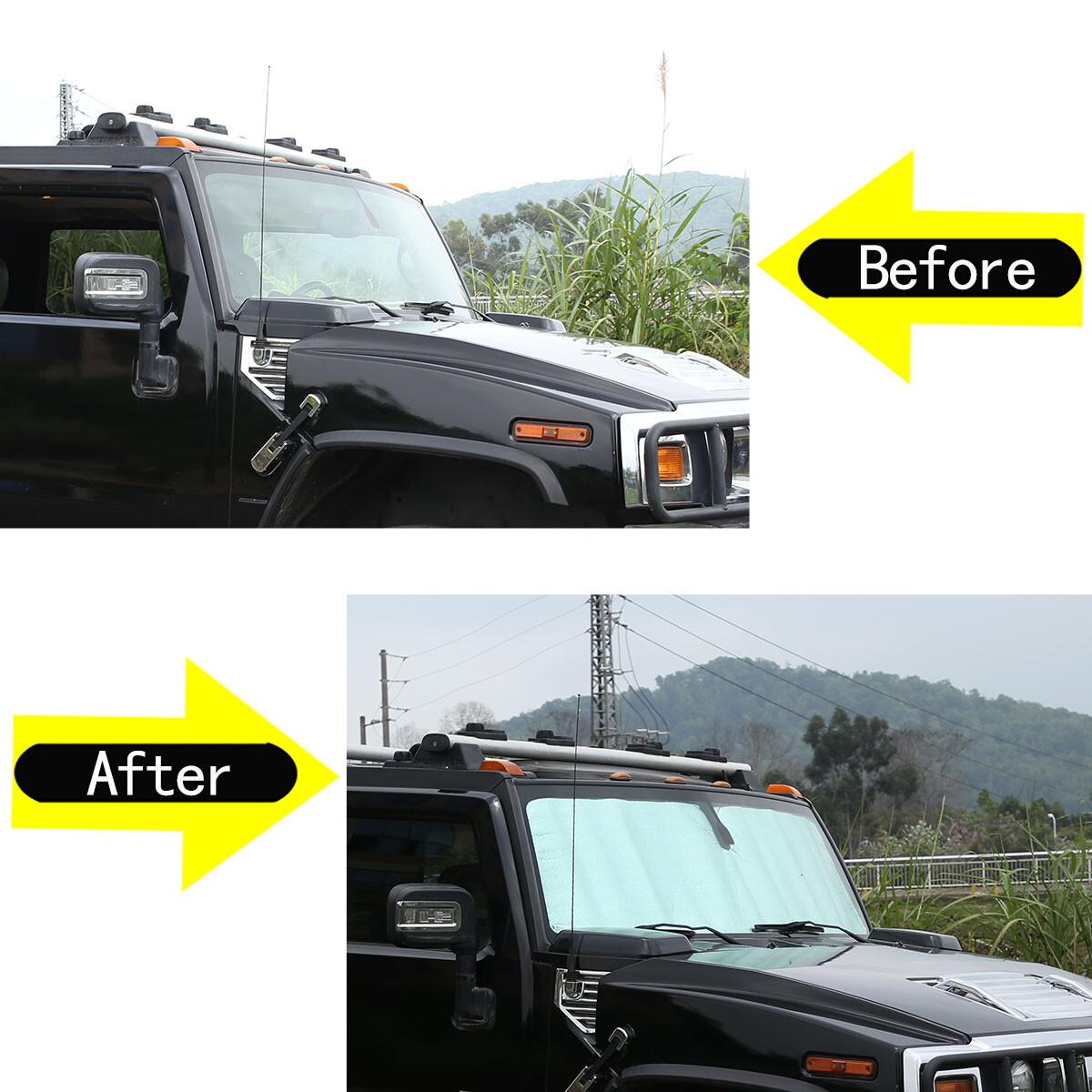For Hummer H2 2003-2009 Windshield sunshade UV protection sun visor ...