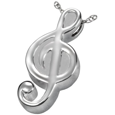 Music Treble Clef Ash Holder Cremation Urn Pendant Necklace Sterling ...