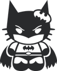 Hello Kitty DC Bat Family 6-inch Parody Vinyl Decals, Black or White | eBay