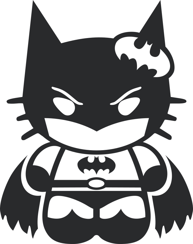 Hello Kitty DC Bat Family 6-inch Parody Vinyl Decals, Black or White | eBay