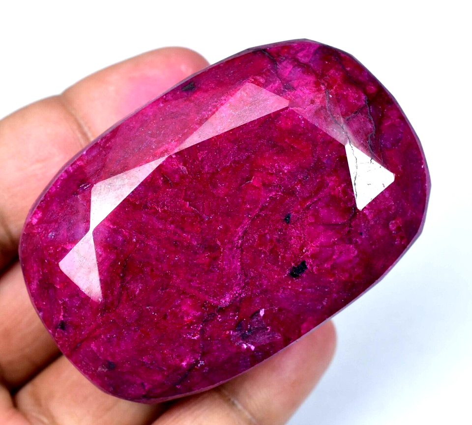701.00 CT Natural Huge Red Ruby Certified Earth-Mined Cushion Cut Loose ...