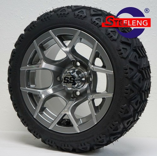 (4) GOLF CART 12"x7" MACHINED/GUNMETAL RALLY WHEELS/RIMS and 18" AT ...