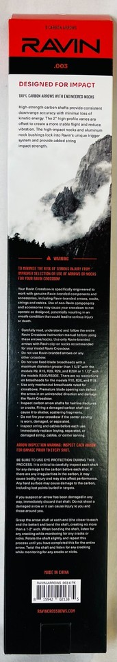 Ravin Crossbows .003 Premium 20 Inch Arrows Bolts 6-Pack Orange Nocks ...