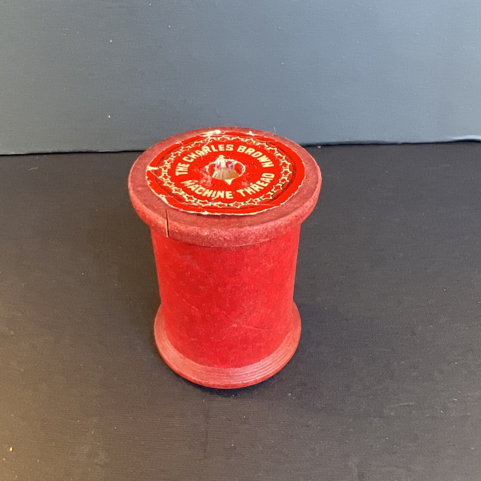 Antique Linen Thread EMPTY Wooden Spool Charles Brown Machine № 30 Red ...