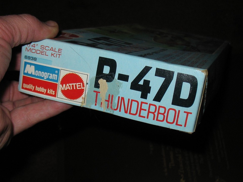 Vintage 1967 Mattel Monogram P-47D Thunderbolt 1/4 Model Kit | eBay