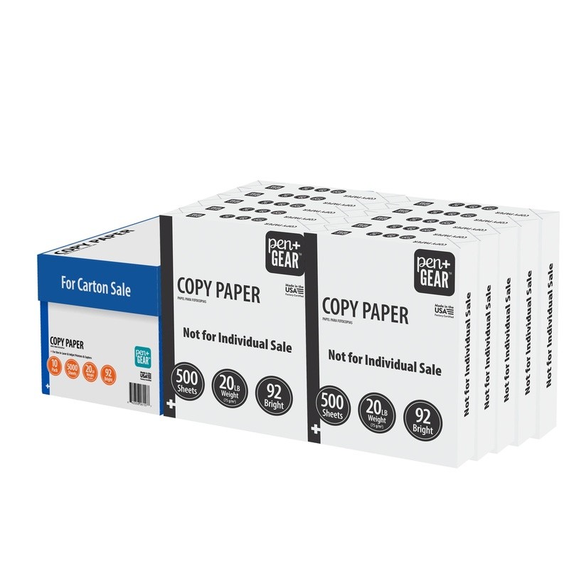 Copy Paper 20lb 92 Bright 10 Ream Case 5000 Sheets Laser Inkjet Office ...