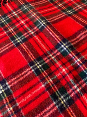 Stadium red/black plaid blanket by Troy Mills nice and thick 66 x 54 | eBay