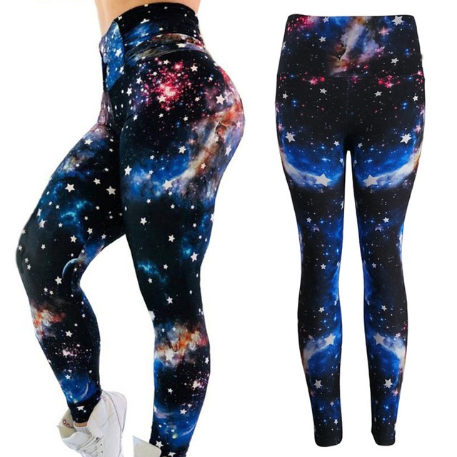 Womens High Waist Fancy Yoga Pants Leggings Workout Running Fitness ...