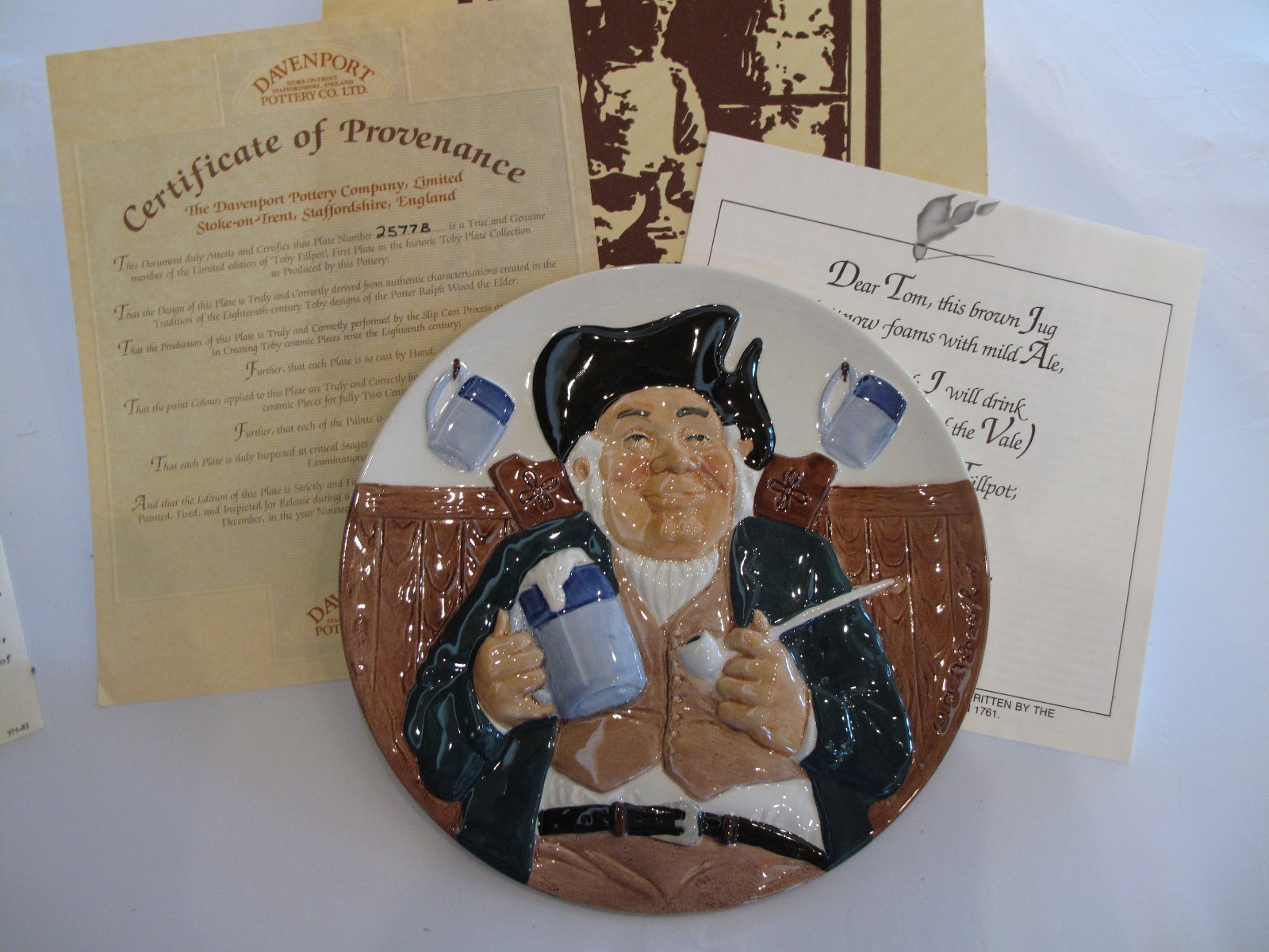 1984 Collector Plate Toby Fillpot 1st Issue Toby Pate Collection ...
