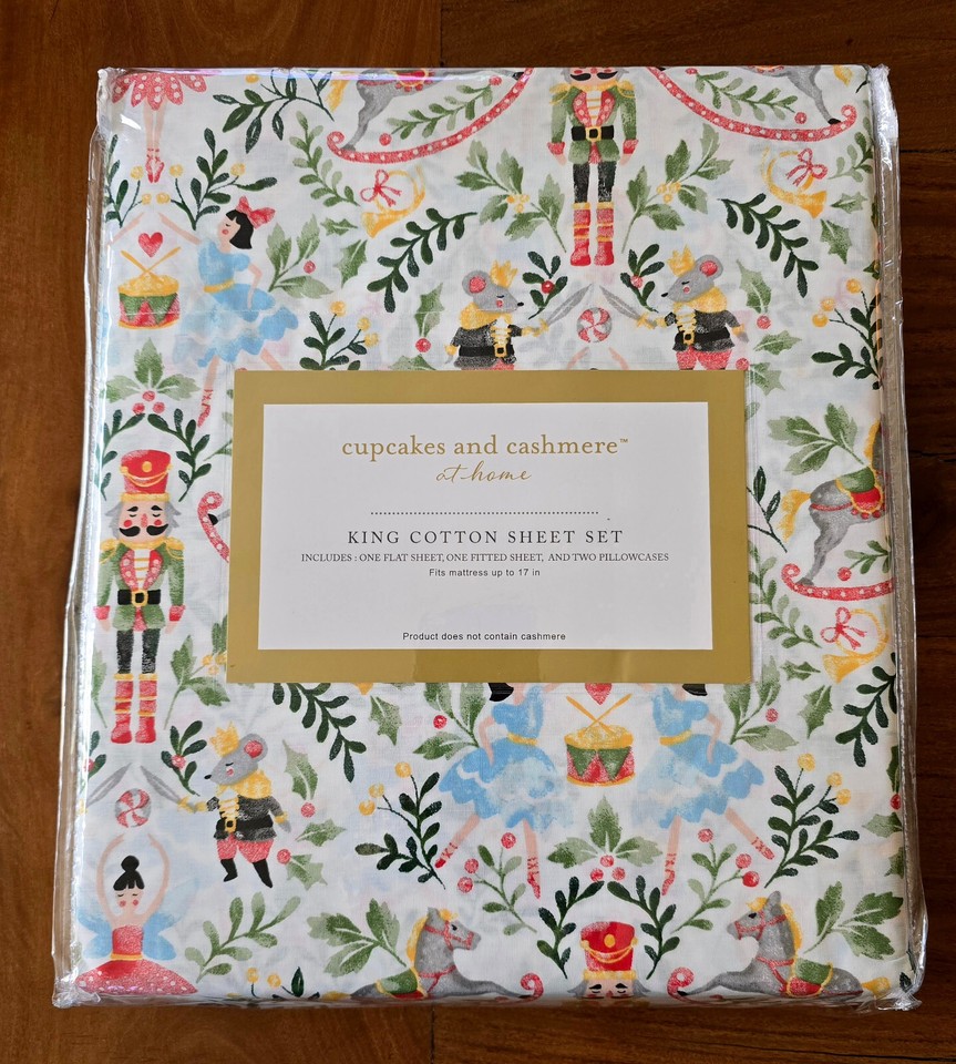 Nutcracker Christmas Ballet Cotton Sheet Set by Cupcakes & Cashmere ...