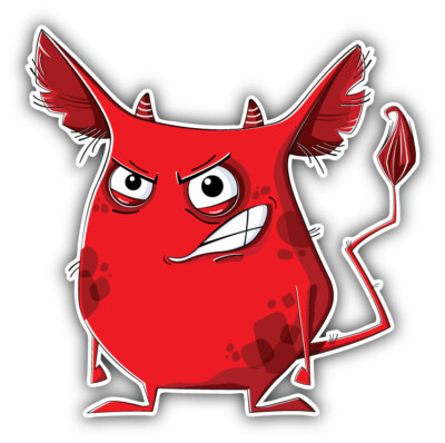 Angry Red Monster Cartoon Car Bumper Sticker Decal - "SIZES" | eBay