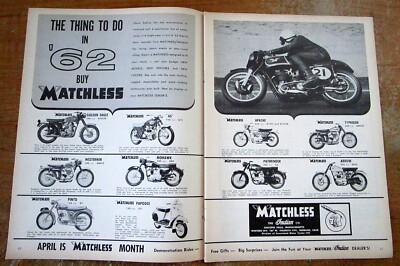 1962 Matchless Indian Golden Eagle & Full Line Motorcycle Original Ad ...
