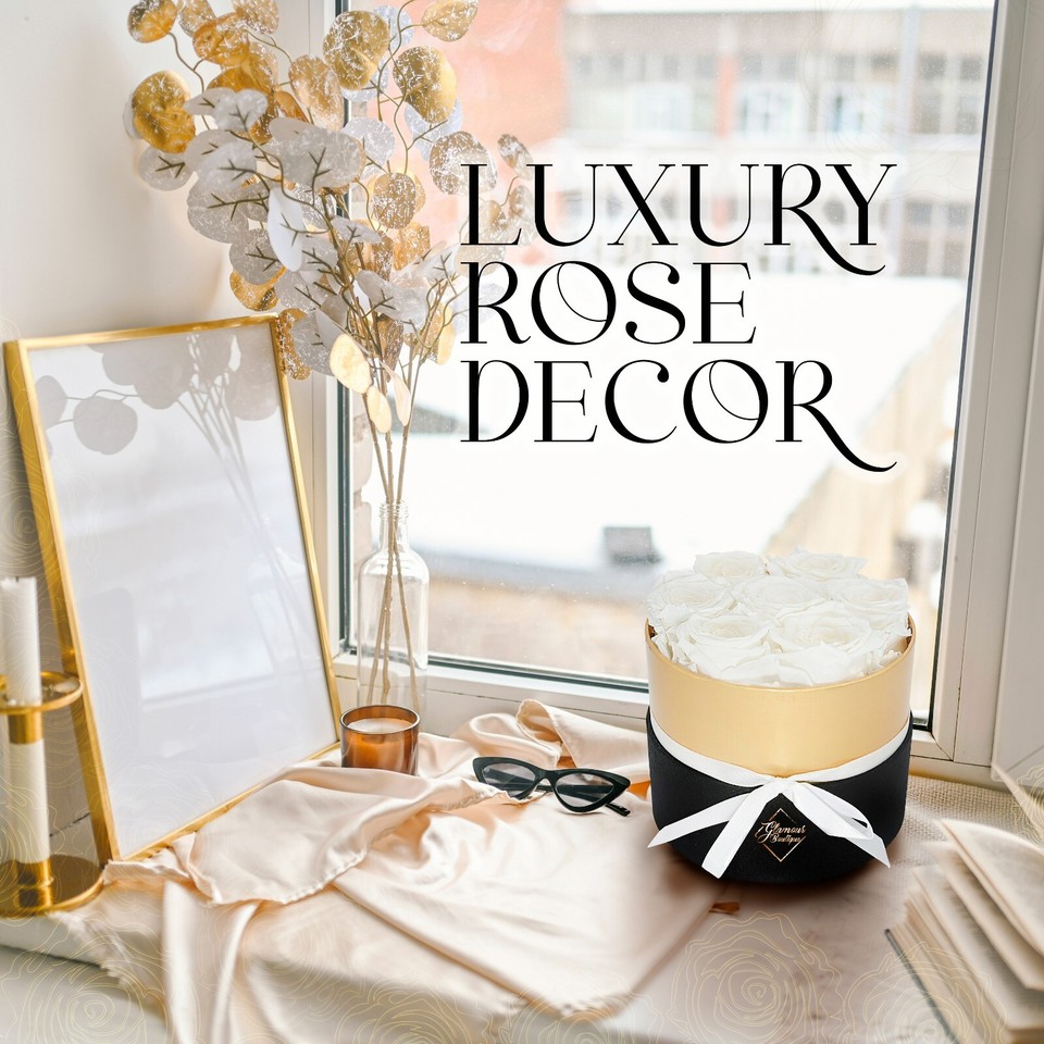 Glamour Boutique Forever Flower Gift Box: 7 Real Preserved Roses in A ...