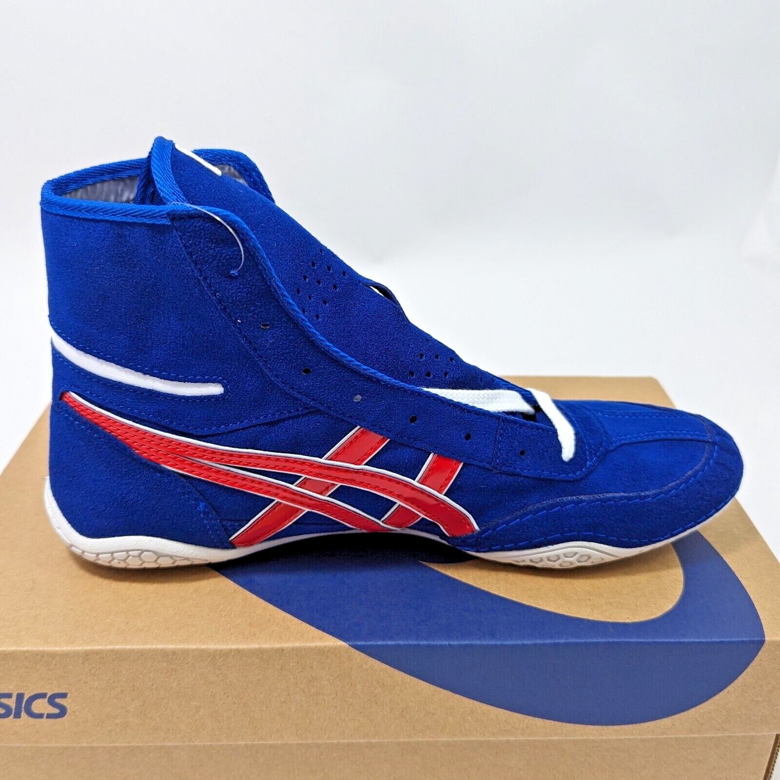 ASICS Wrestling Shoes 1083A001 Blue/Red(White) lace:White EX-EO(TWR900 ...