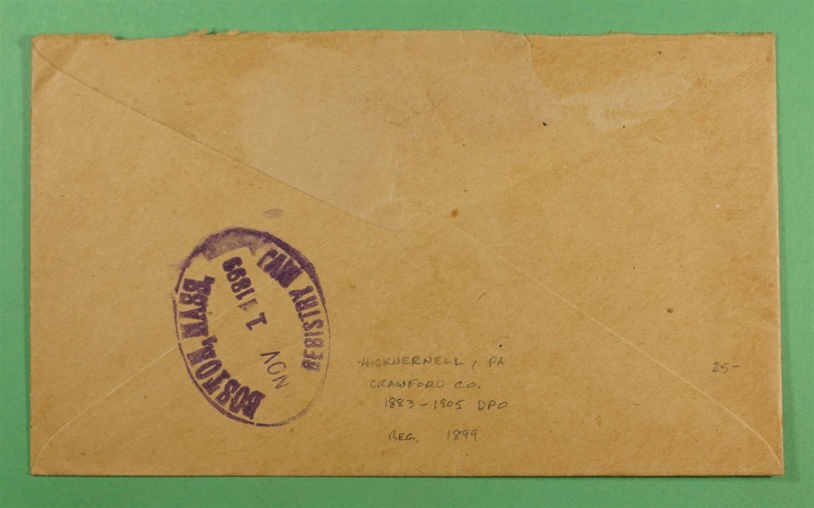DR WHO 1899 REGISTERED DPO HICKERNELL PA 1883-1905 TEA ADVERTISING ...