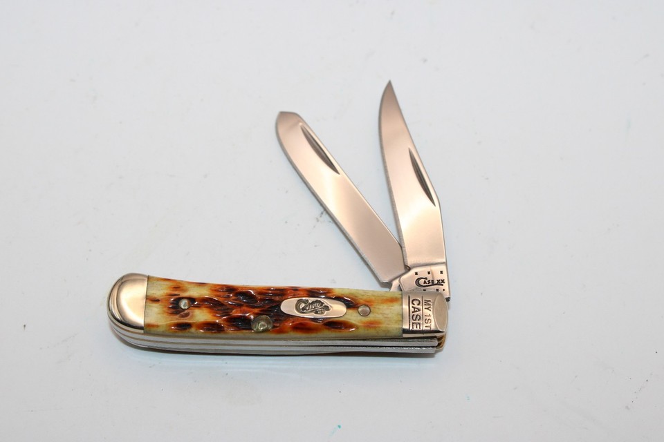 CASE XX USA 62154 TINY TRAPPER MY FIRST KNIFE BEAUTIFUL ANTIQUE BONE ...