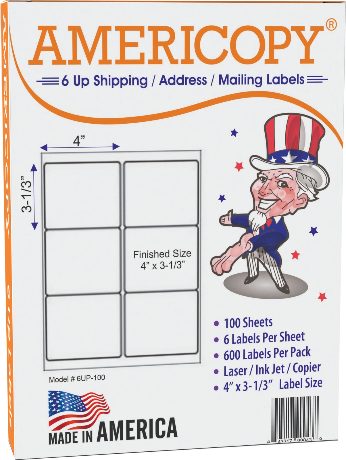 6 Up Labels, FBA Carton Labels, Self Adhesive Labels, Address Labels ...