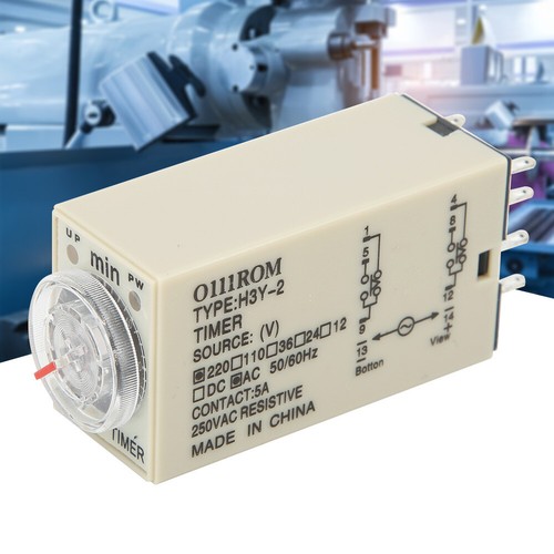 H3Y-2 Delay Timer 8 Pin Timer Relay 0~60 Minutes Dial Type 5A 220VAC ...