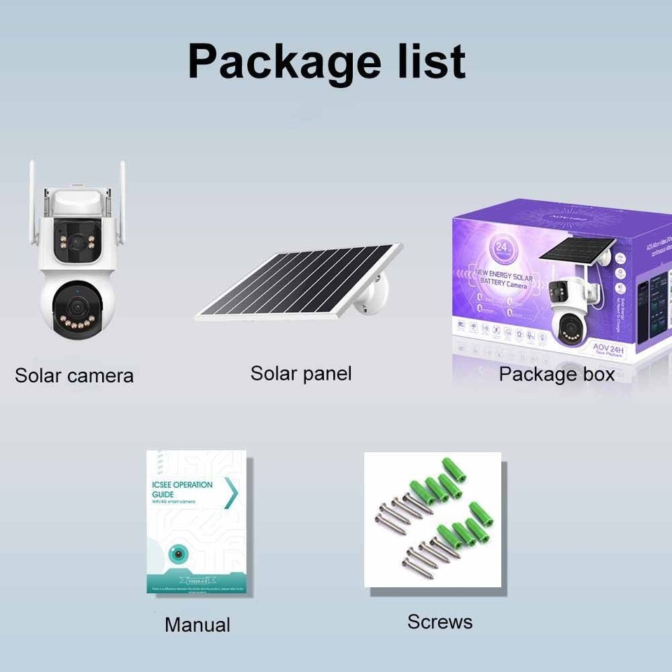 360° Wireless Security Camera PTZ WiFi IP Solar Powered Energy CCTV ...