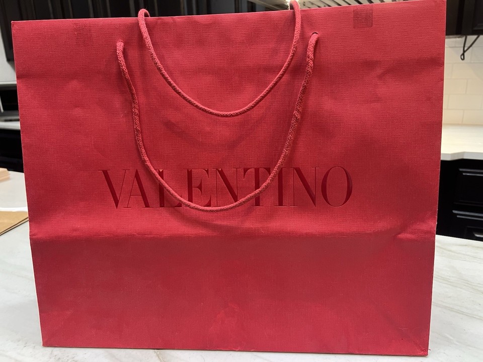 Valentino Paper Shopping Bag with Cloth Handles | eBay
