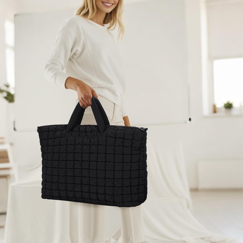 Quilted Duffle Bag for Travel, Large Puffer Duffel Weekender Bags Soft ...