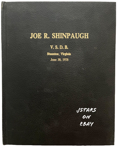 VIRGINIA SCHOOL FOR THE DEAF AND BLIND JOE SHINPAUGH AUTOGRAPH LETTER ...