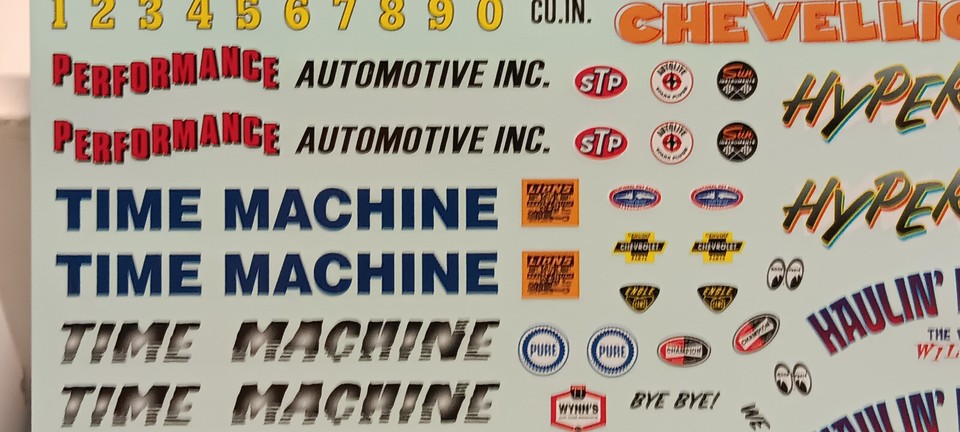 Decal Sheet 65 1965 Chevy Chevelle AWB Funny Drag Car 1/25 AMT 427 ...