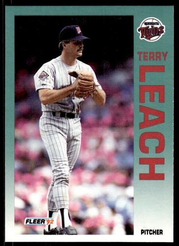 1992 Fleer Baseball Card Terry Leach Minnesota Twins #208 | eBay