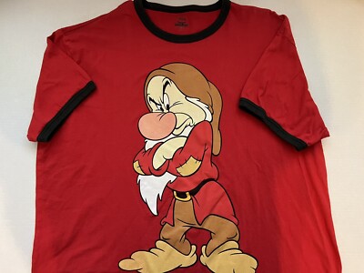 Tee Shirt Disney Grumpy Dwarf Red Tshirt Size XXL | eBay