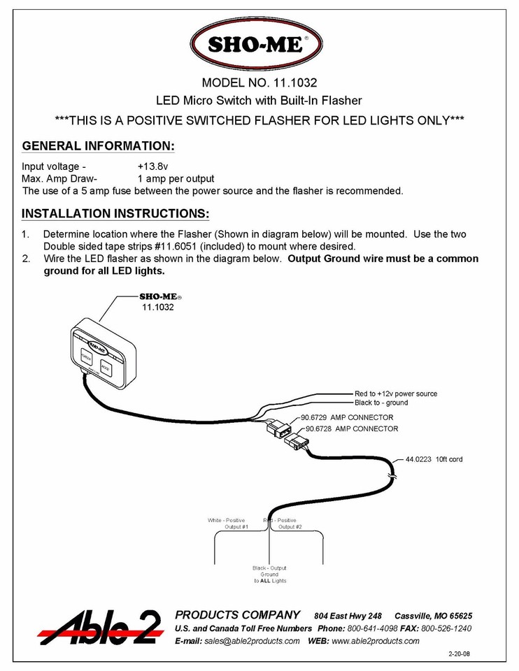 SHO-ME LED MICRO SWITCH WITH BUILT-IN FLASHER | eBay