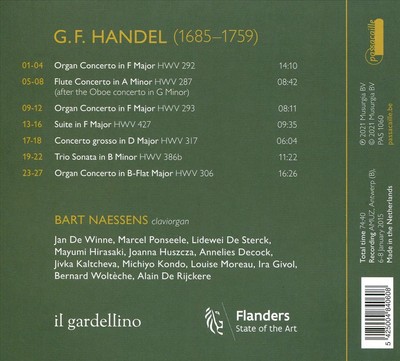 BART NAESSENS / IL GARDELLINO CLAVIORGANUM: HANDEL CONCERTOS & SONATAS ...