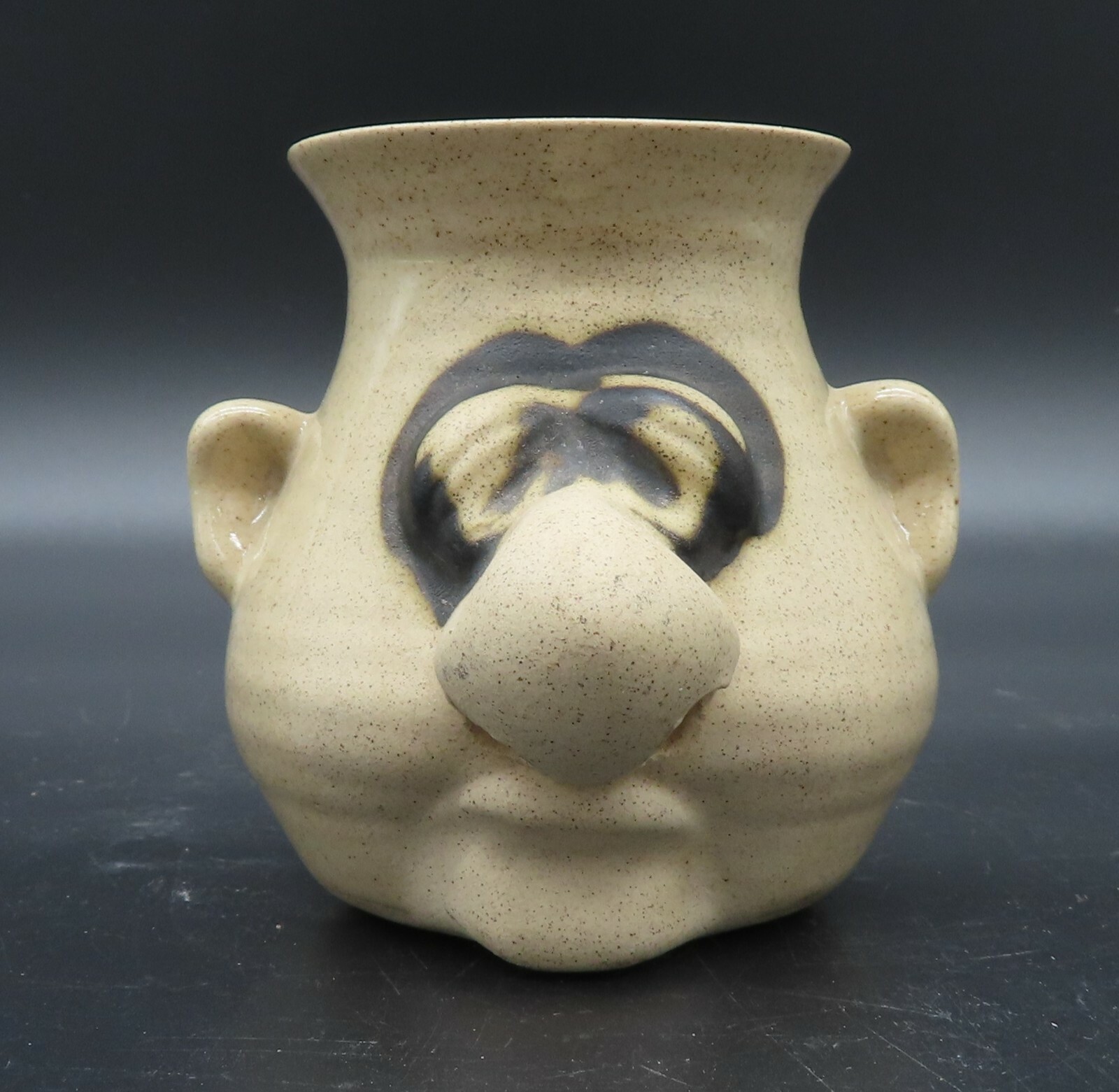 Art Pottery Egg Separator Face Mug Signed Peter Petrie Kitchen Tool ...