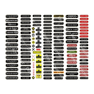 Model Railroad Building Signs. 140+ Train Sign Stickers, 1 STICKER ...