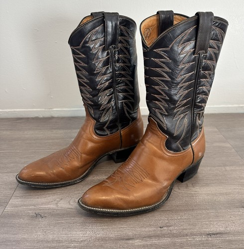 Womens Justin Boot #4065 Size 7C Vintage Two Toned Leather Cowgirl ...