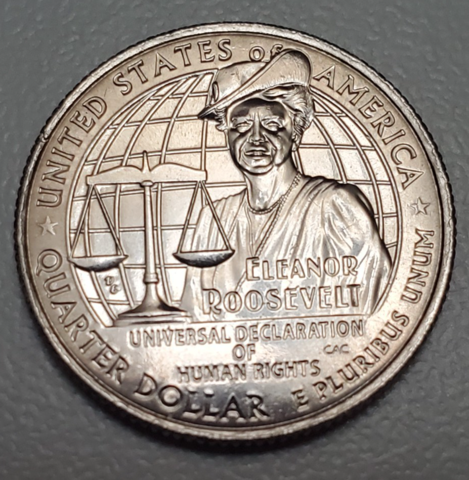RARE 2023 Eleanor Roosevelt Quarter "In COD We Trust" D Mint Error Coin ...