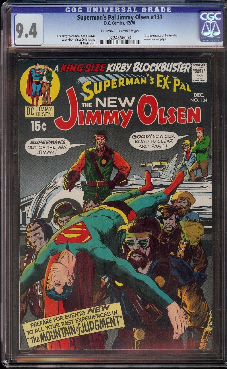 Jimmy Olsen # 134 CGC 9.4 OW/W (DC, 1970) 1st appearance of Darkseid | eBay